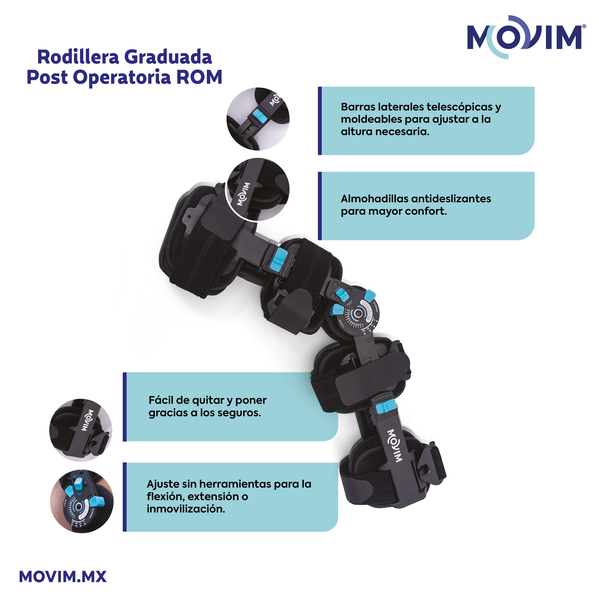 Rodillera Graduada Post Operatoria ROM — MOVIM